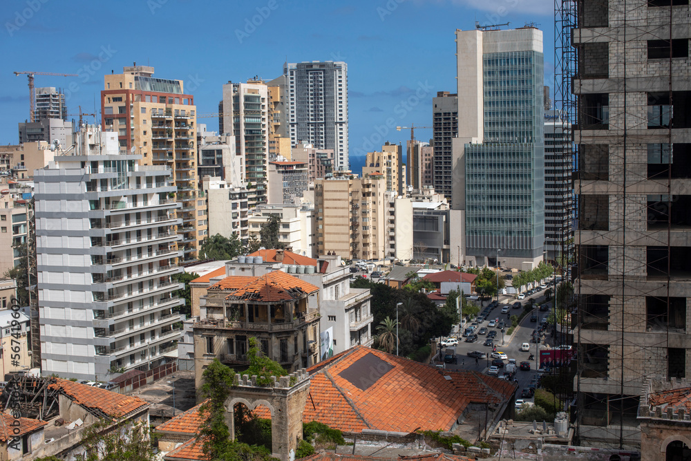 Old and new buildings in Beirut, Lebanon, Middle East Stock Photo ...