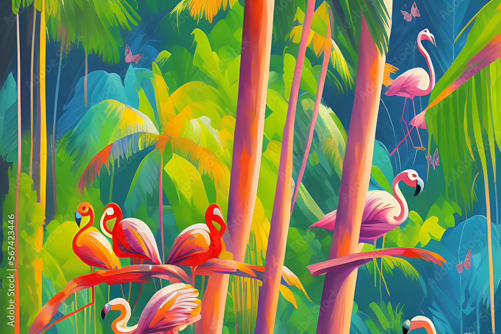Wallpaper landscape - Rainforests – Nature backgrounds, Illustration ...
