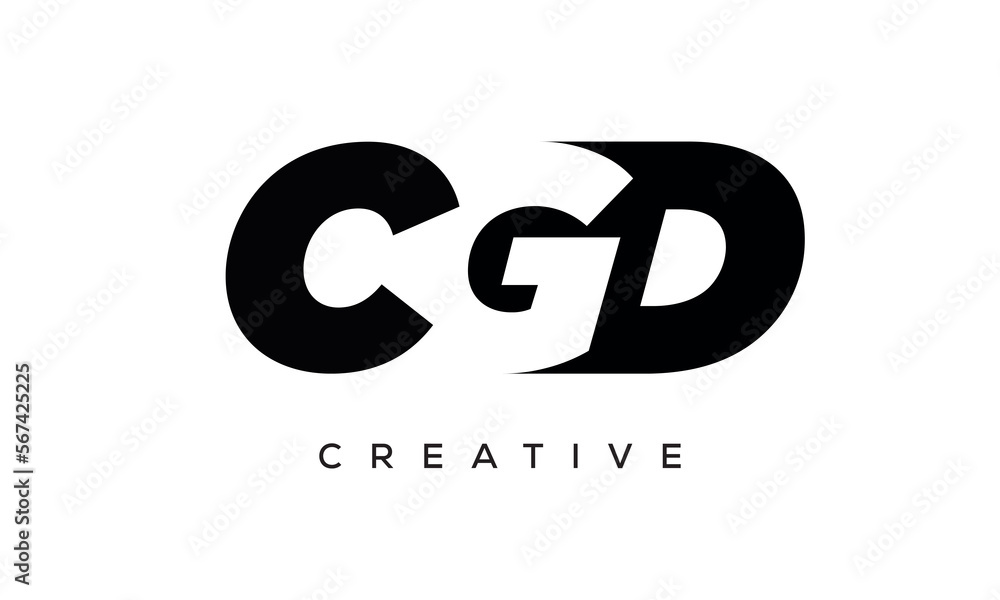 CGD letters negative space logo design. creative typography monogram ...