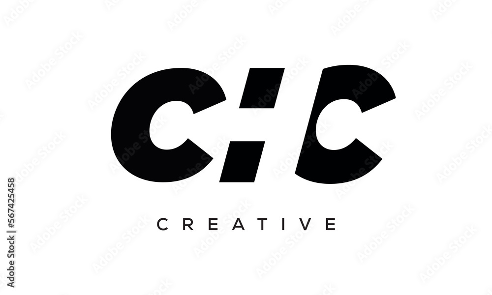 CHC letters negative space logo design. creative typography monogram ...