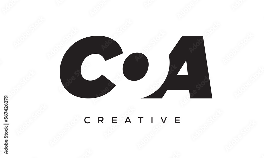 COA letters negative space logo design. creative typography monogram ...