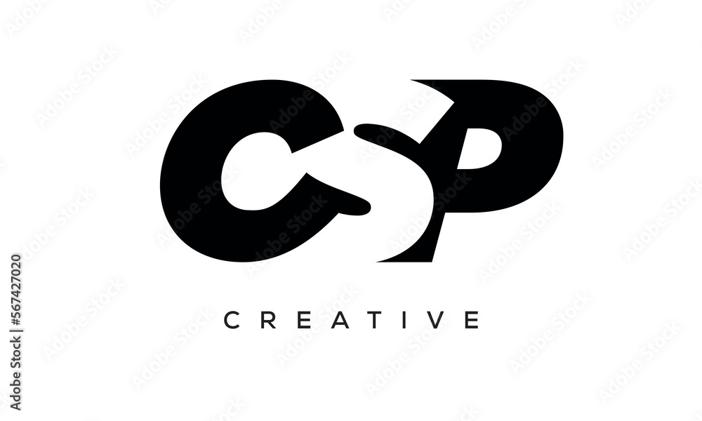 Csp Letters Negative Space Logo Design Creative Typography Monogram Vector Stock Vector Adobe