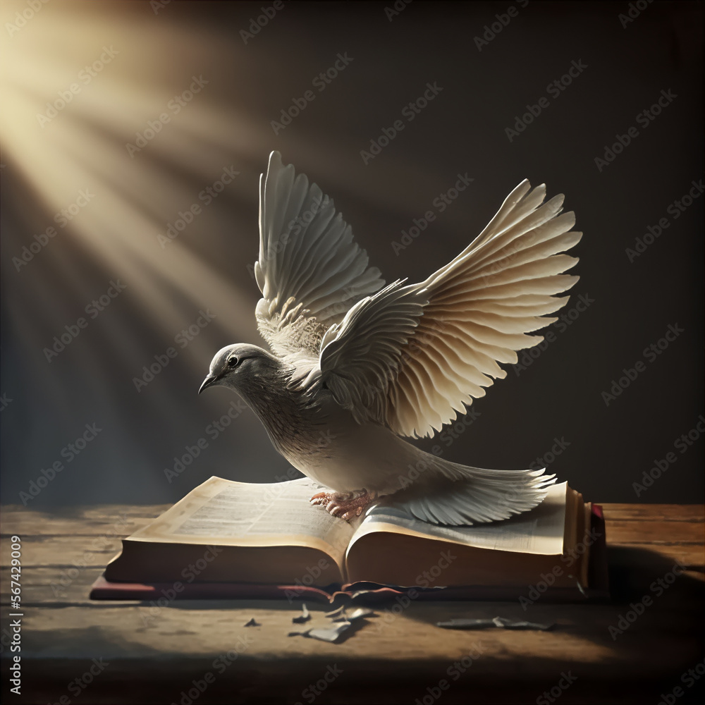 The white dove is a symbol of the holy spirit that descended from ...