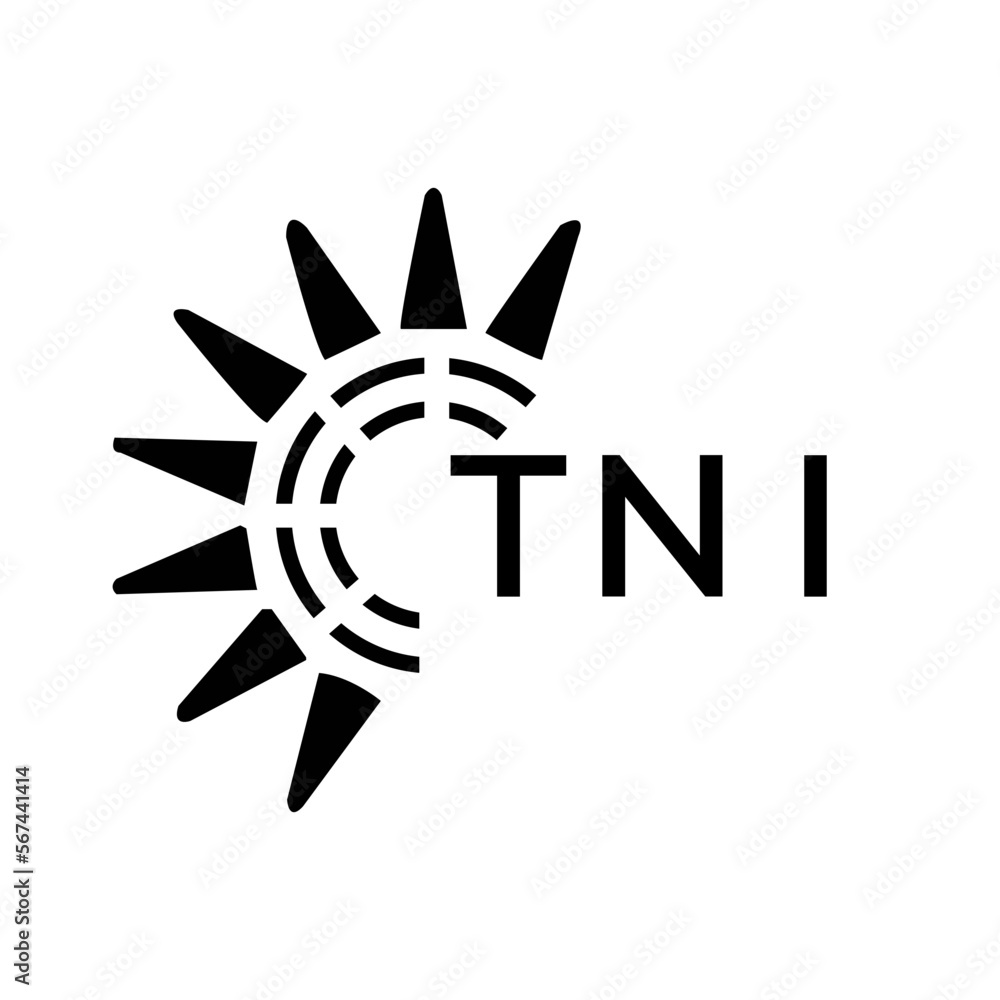TNI letter logo. TNI image on white background and black letter. TNI technology Monogram logo ...