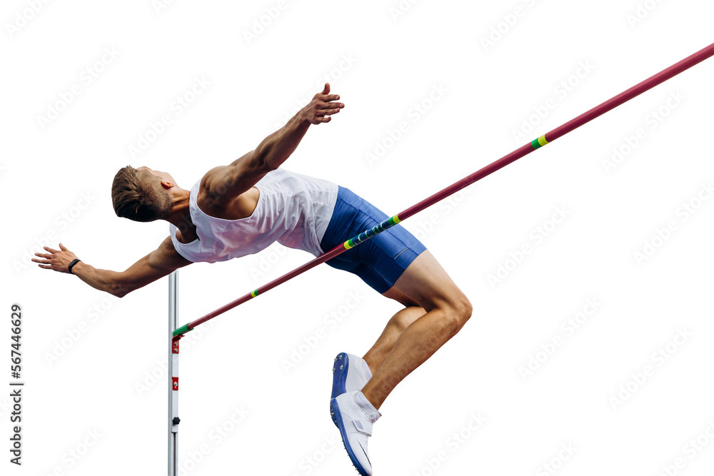 athlete jumper attempt high jump isolated Stock Photo | Adobe Stock
