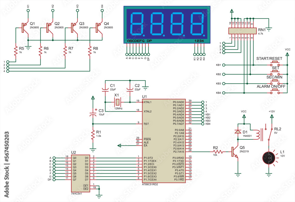Vector electrical schematic diagram. A drawing of an electronic device ...