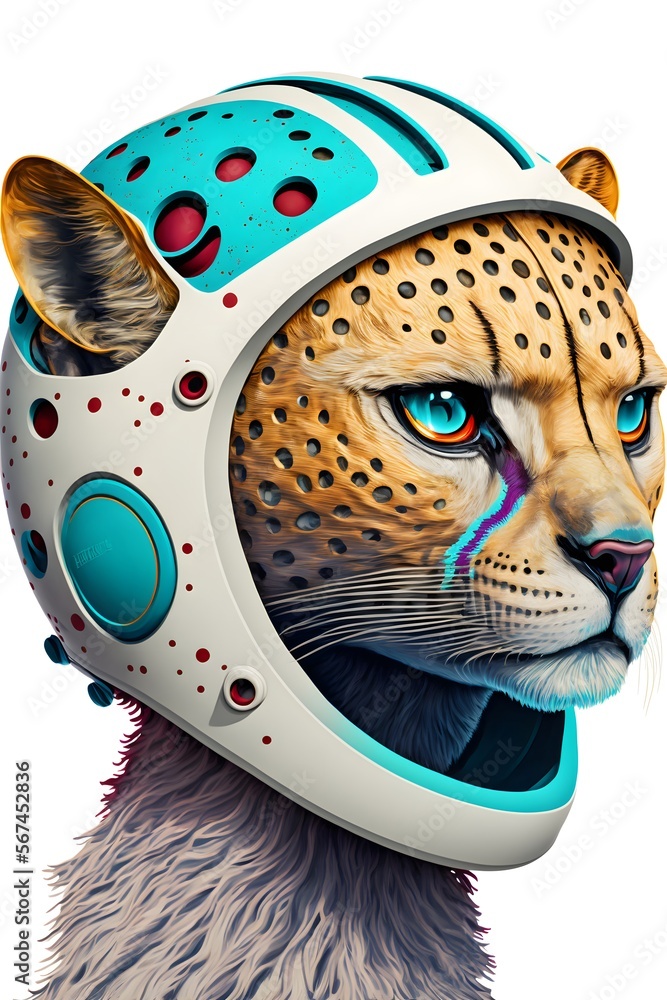 Head Cheetah astronaut basketball concept Rick Sanchez in the style of ...