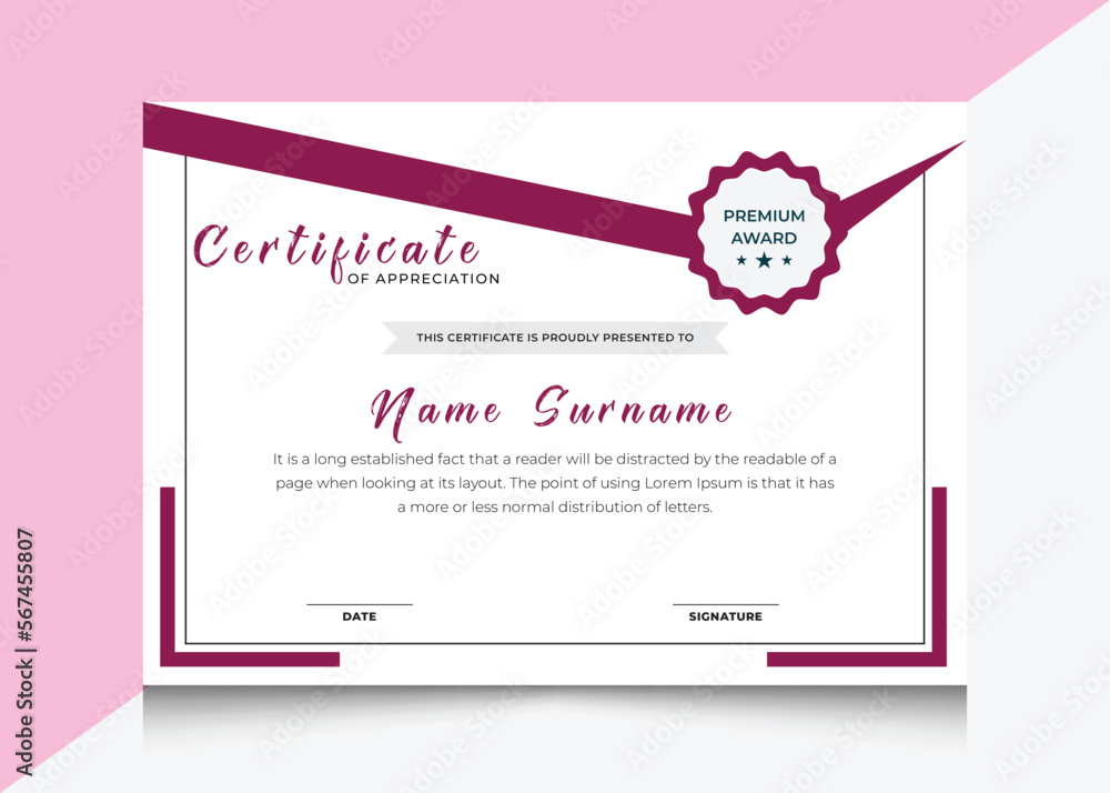 Multipurpose professional certificate template for award, diploma ...