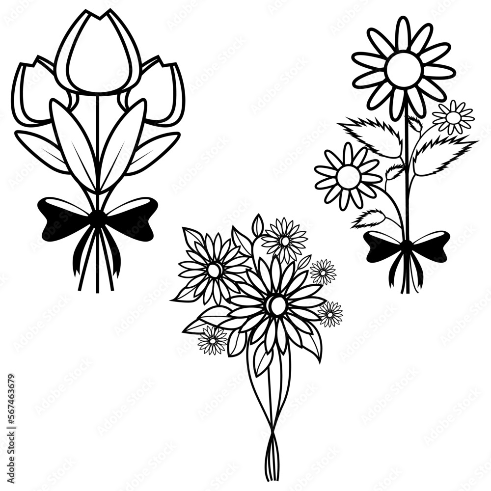 Flower Svg, Flower Bundle Svg, Floral svg, Wildflowers svg, Botanical ...