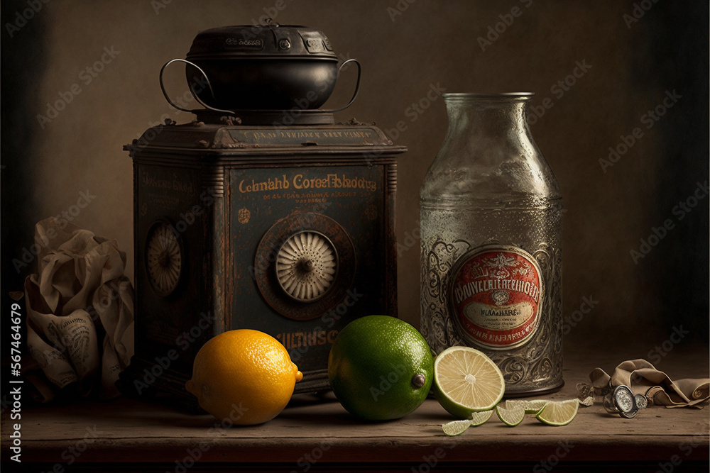 Nostalgic antique vintage Still life with old Vintage objects. Ai ...