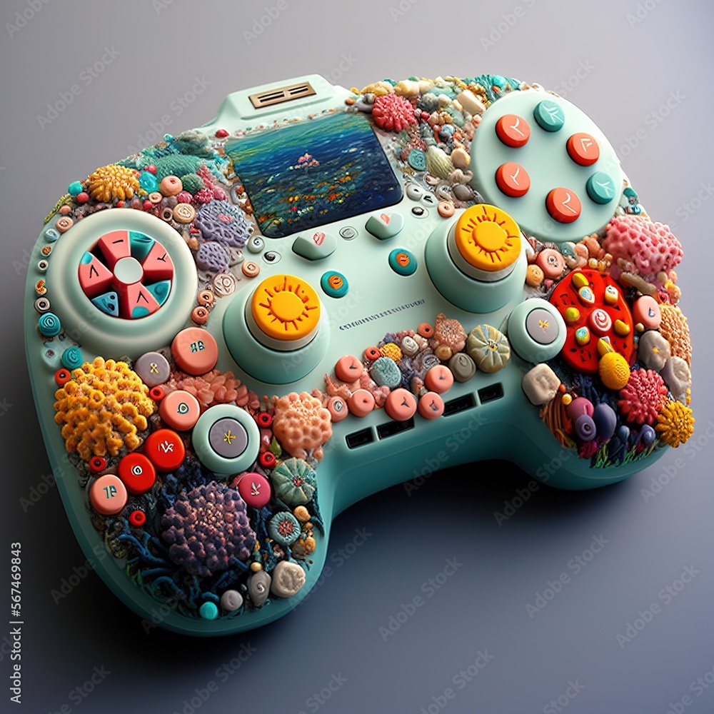 A stange video game controller, maybe for a squid or an octopus ? Stock ...