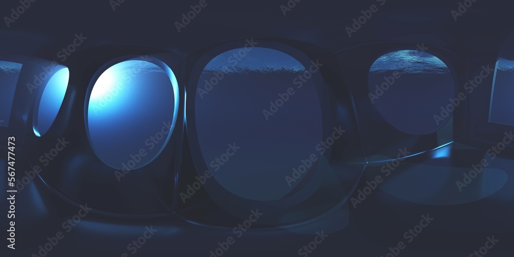 underwater world in the porthole,, HDRI, environment map , Round ...