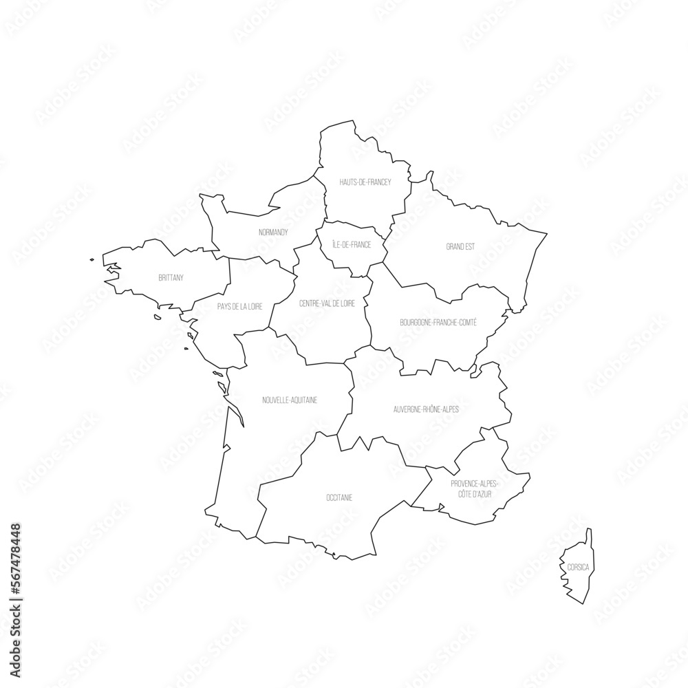 Vecteur Stock France political map of administrative divisions | Adobe ...