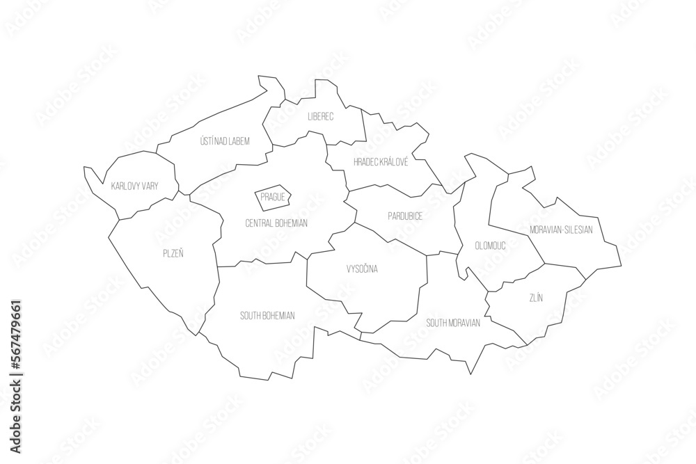 Fototapeta mapa świata dla dzieci Czech Republic political map of ...