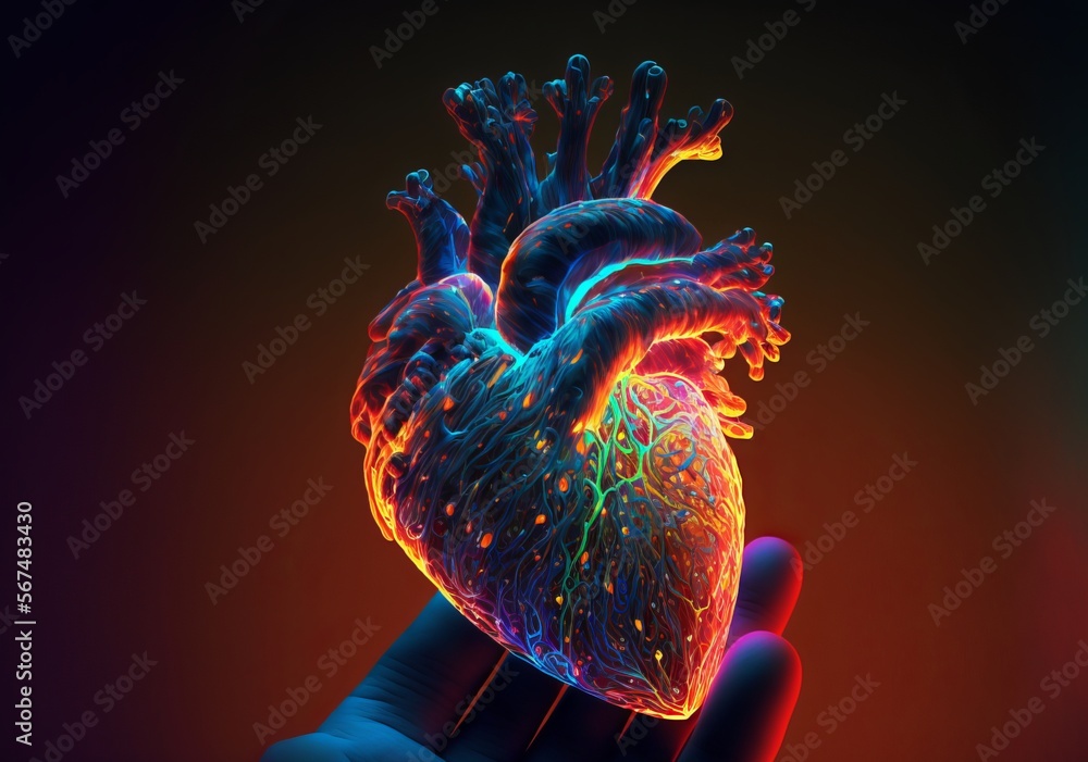Abstract Colourful Heart of Love in Bright Neon Colors - Science ...