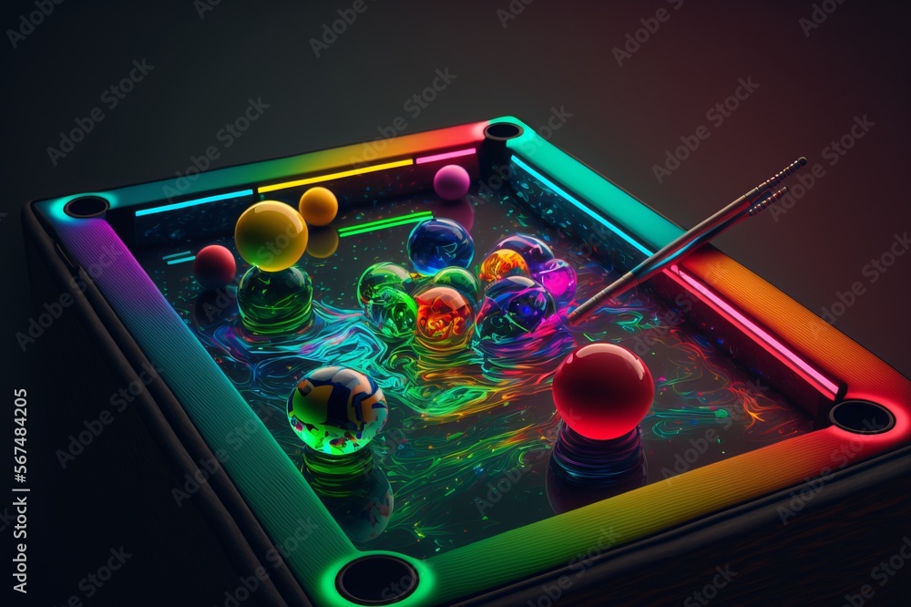 Abstract Pool Billiard Snooker Table Graphic Design Concept in Bright ...