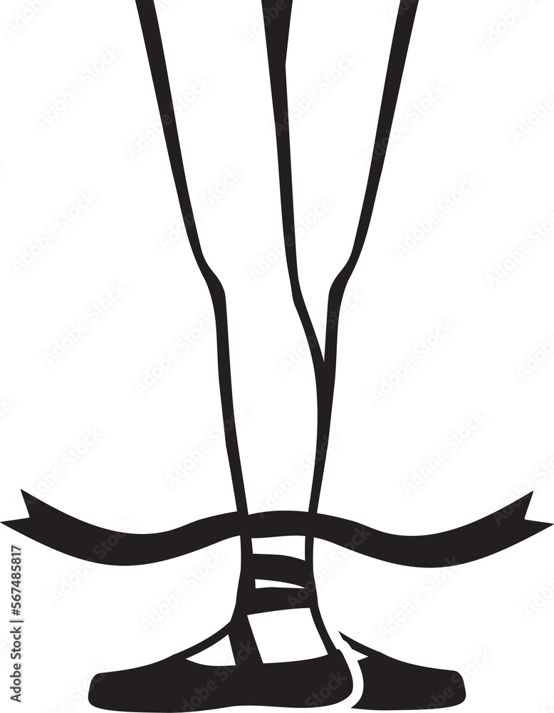 Ballerina's feet in third ballet position Stock Illustration | Adobe Stock