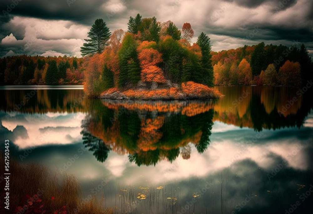 Artificial AI-Generated Render of a Realistic Nature Landscape: From ...