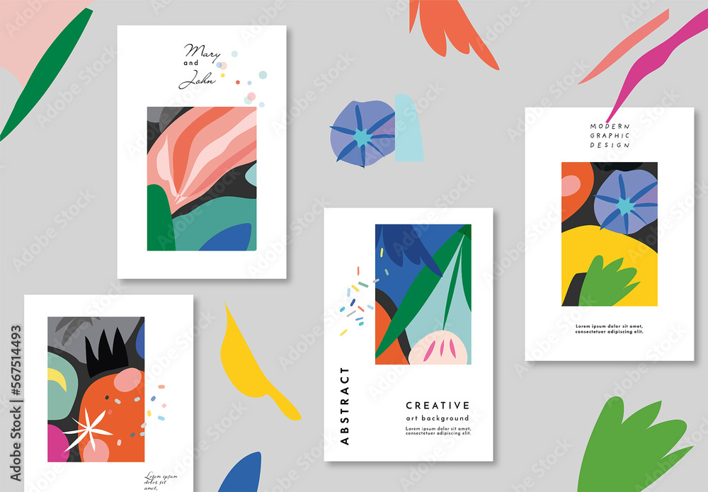 Abstract Cards Layout Stock Template | Adobe Stock