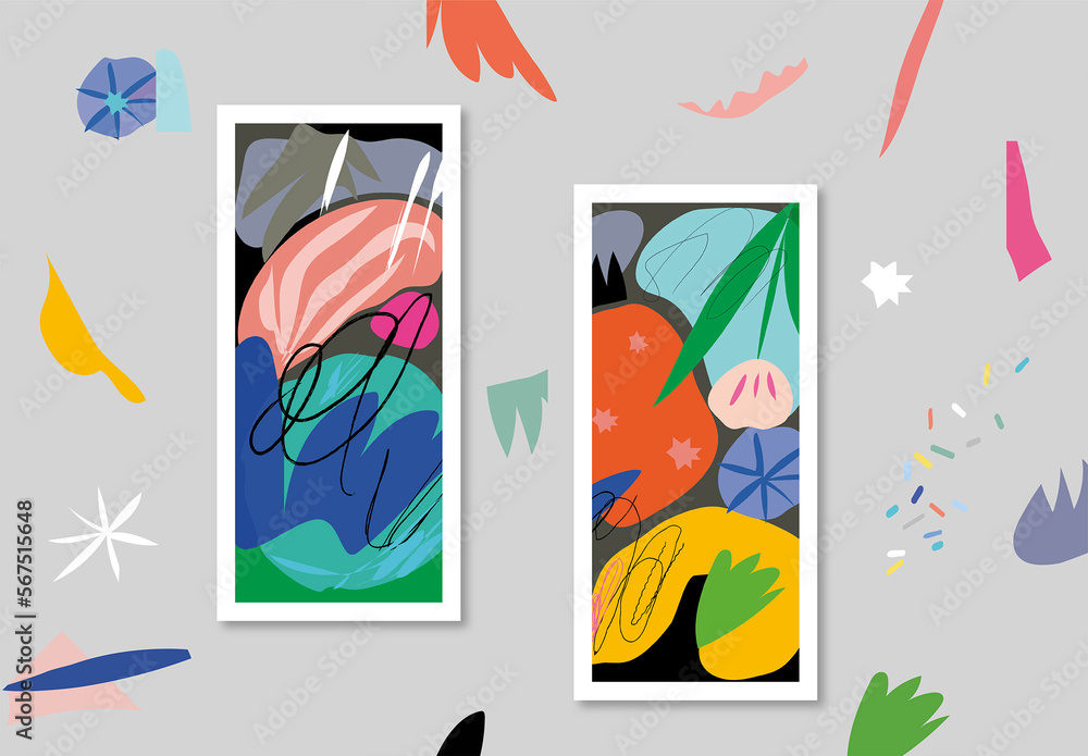 Abstract Creative Cards Layout Stock Template | Adobe Stock