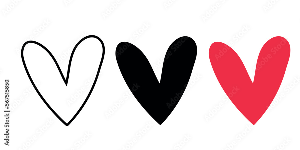 Heart heart collection, love symbol icon set illustrations, love symbol ...