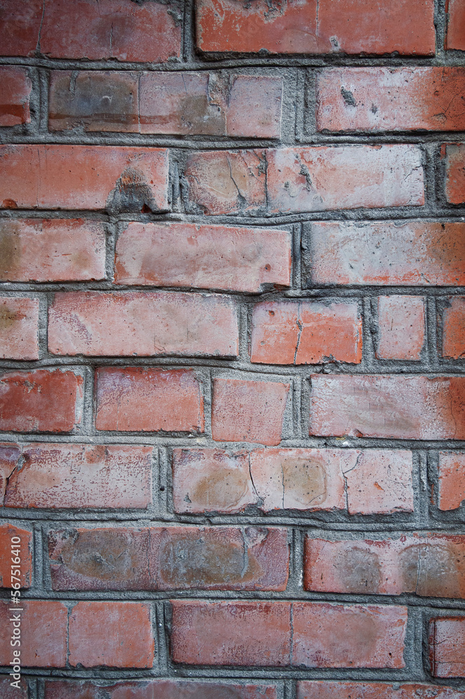 Red brick wall. City buildings. Brick background. Repair, construction ...