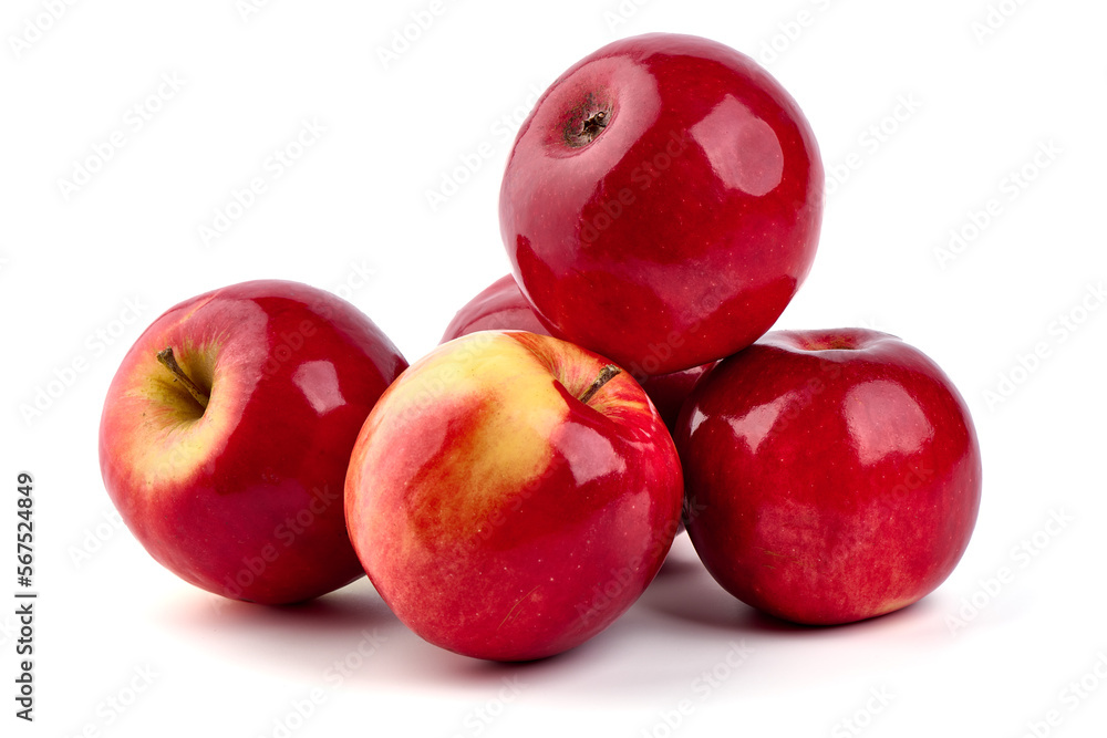 Shiny red apples, isolated on white background. Stock Photo | Adobe Stock