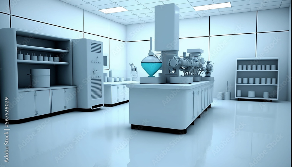 ภาพประกอบสต็อก Clean Laboratory Background Wallpaper AI Generated ภาพ ...