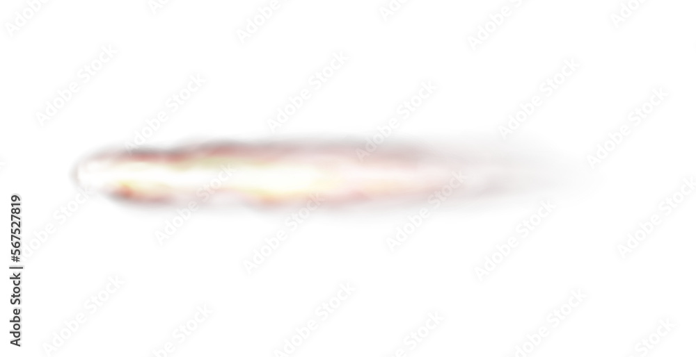 Transparent realistic fire smoke car or rocket. Isolated. White red ...
