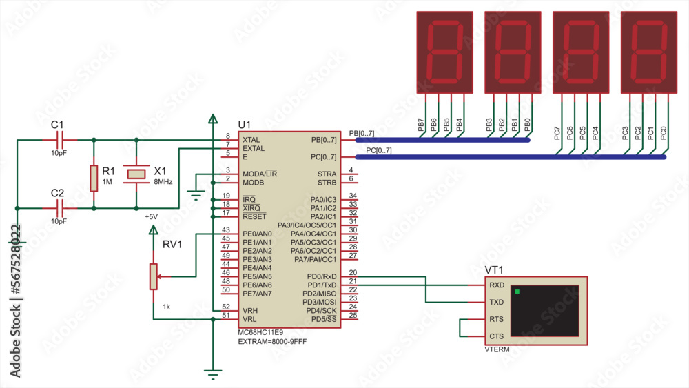 Vector electrical schematic diagram. A drawing of an electronic device ...