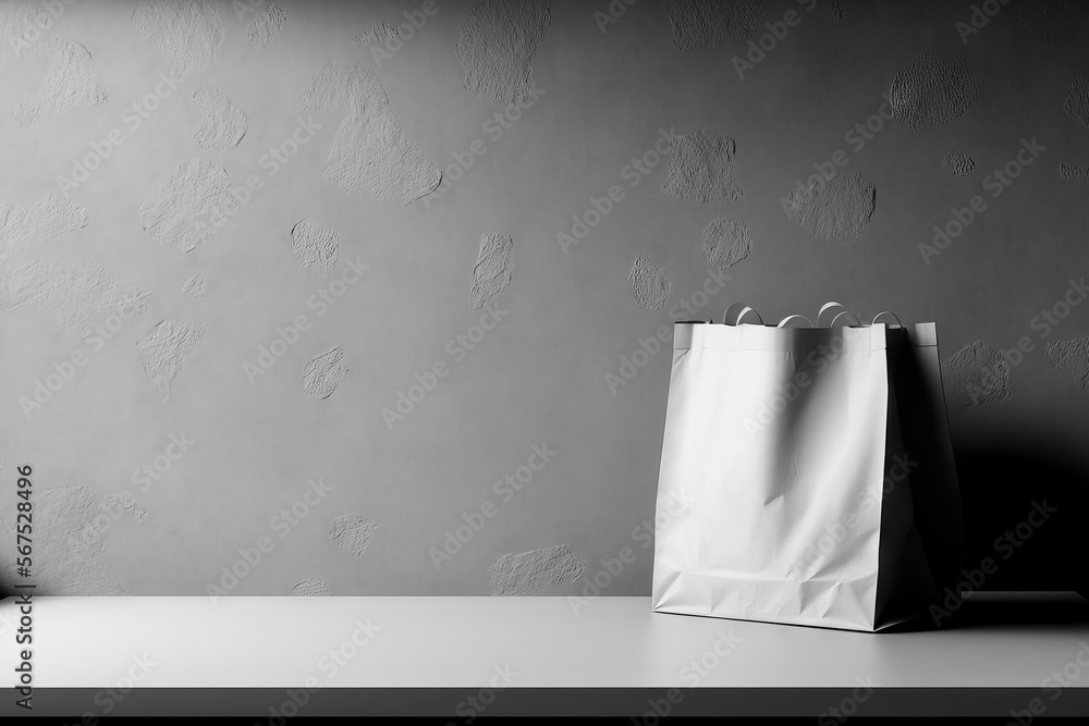 Gray line drawing paper backdrop texture with a table top bag panoramic ...