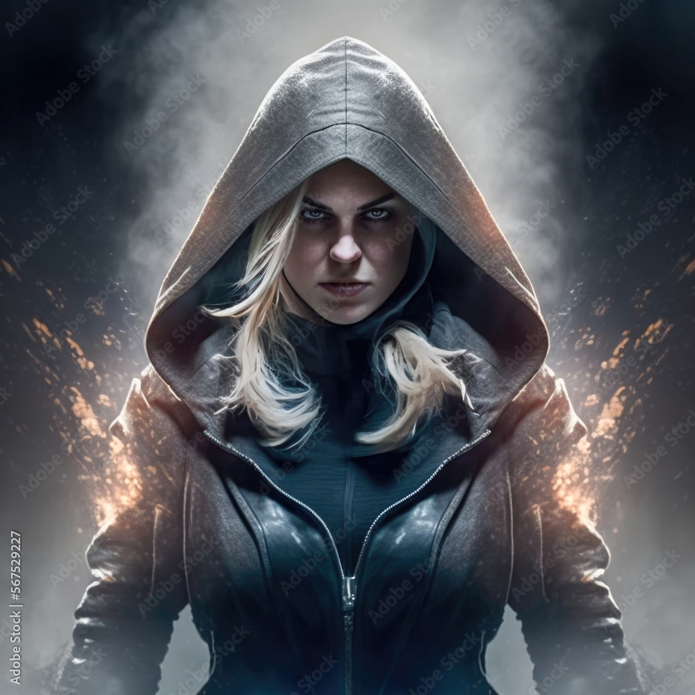 a Female Fantasy warrior assassin created with generative AI, fictional ...