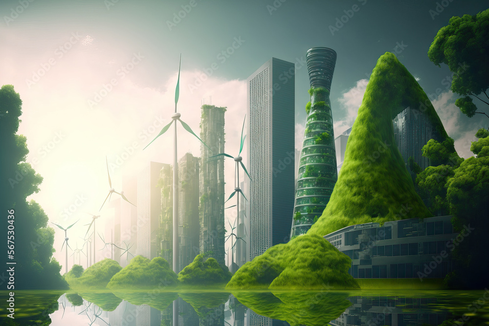 green technology Concept for environmental technology. aims for ...