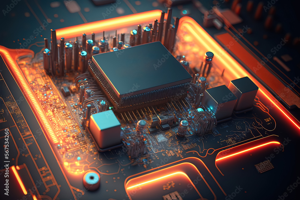 Circuit board. Technology background. Central Computer Processors CPU ...