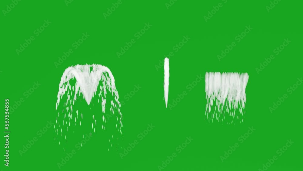 Animated 3D water fountain from the eruption and falling on the ...
