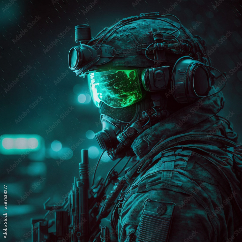 alien in a mask. Generative AI. Stock Illustration | Adobe Stock