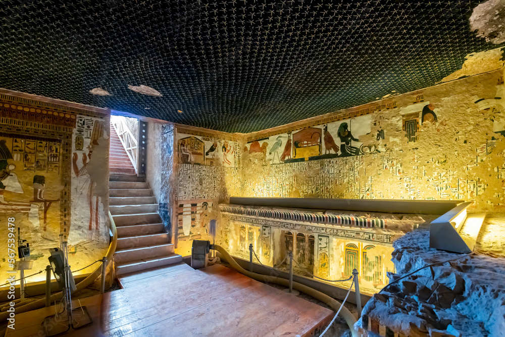 Stockfoto General interior view of the lower chamber in the QV66 tomb ...