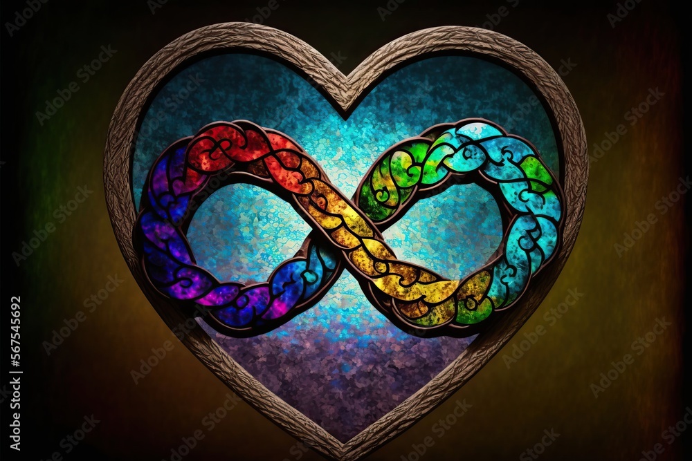 4K resolution or higher, Lemniscates symbol through a heart shape ...