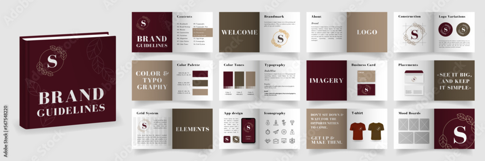 Brand Guidelines template. Multicolor Logo Guideline template. Brand ...