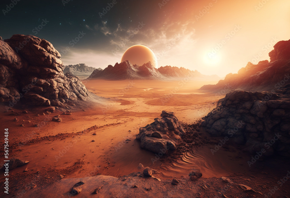 Exploring the Red Rocks of Mars: An AI-Generated Render of the Planet's ...