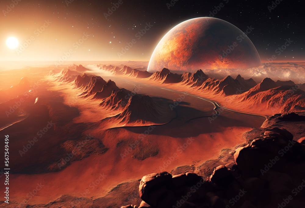 Exploring the Red Rocks of Mars: An AI-Generated Render of the Planet's ...