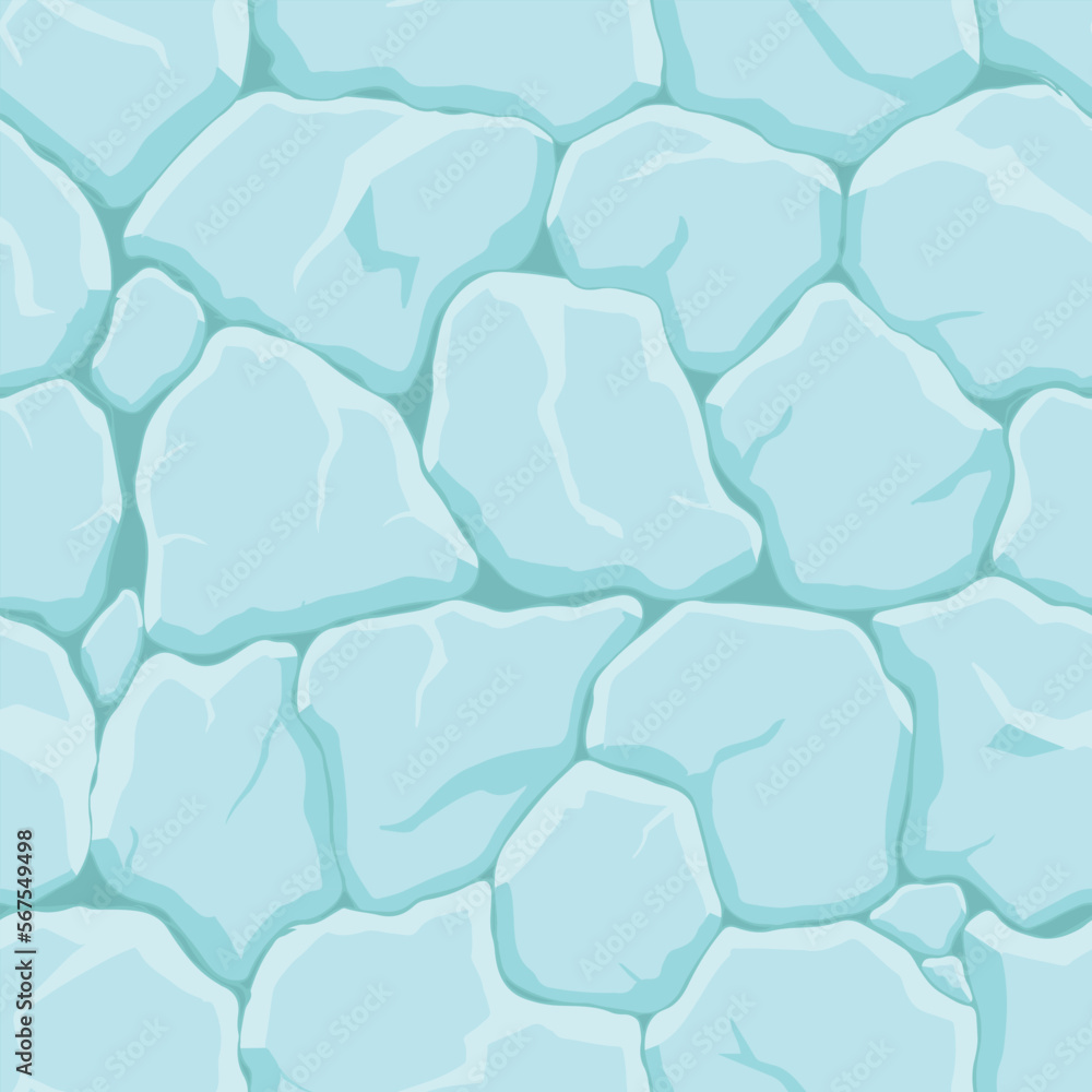 Cartoon game texture, ice surface seamless pattern. Game asset walls ...