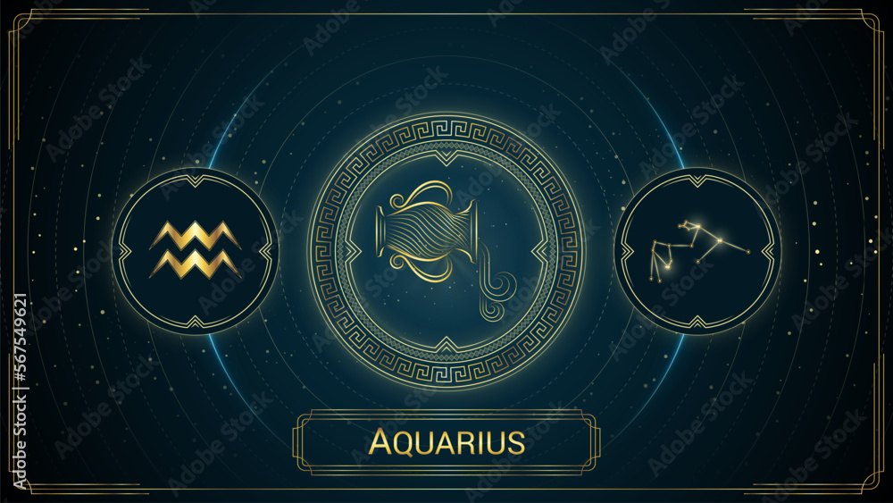 Water-Bearer Aquarius Zodiac Sign, Symbol, Stellar Star Constellation ...