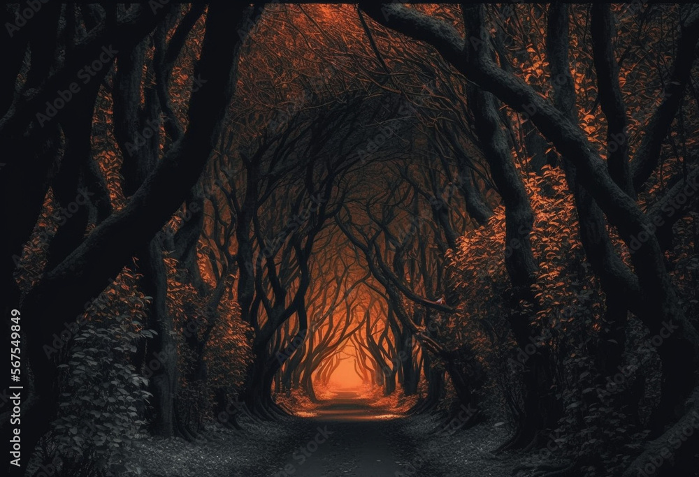 An AI-Generated Render of a Dark, Eery, and Ominous Forest: A Gloomy ...