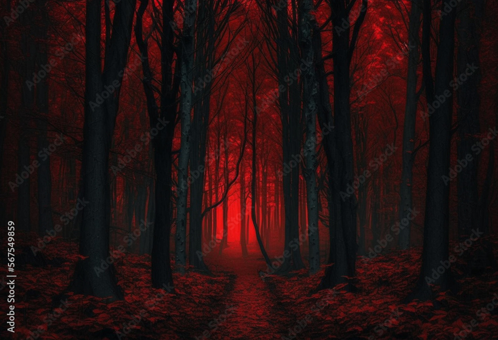 An AI-Generated Render of a Dark, Eerie, and Frightening Forest: A ...