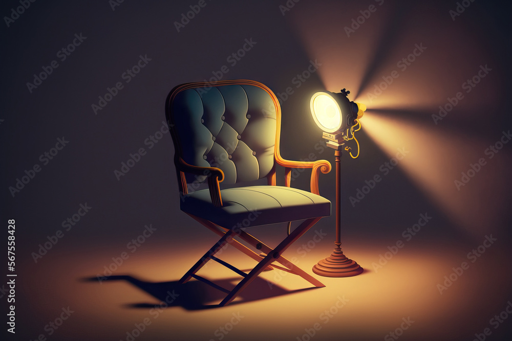 Cute Illustration of a Chair with a Spotlight. Generative AI Stock ...