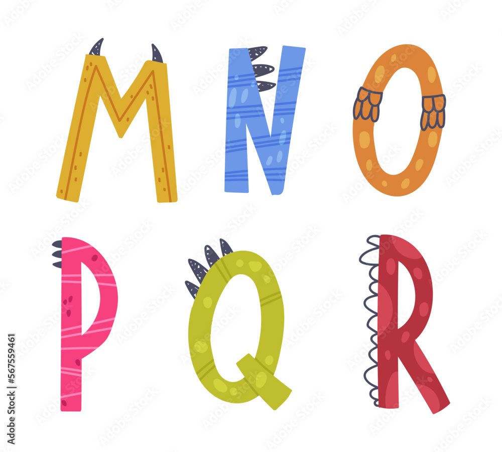 Dino Alphabet Capital Letter for Primary Education Vector Set Stock ...