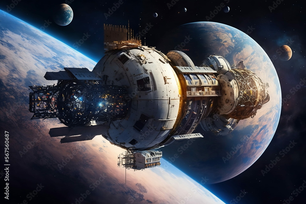 Orbital Station: A Space Hub for Interplanetary Travel. Generative AI ...