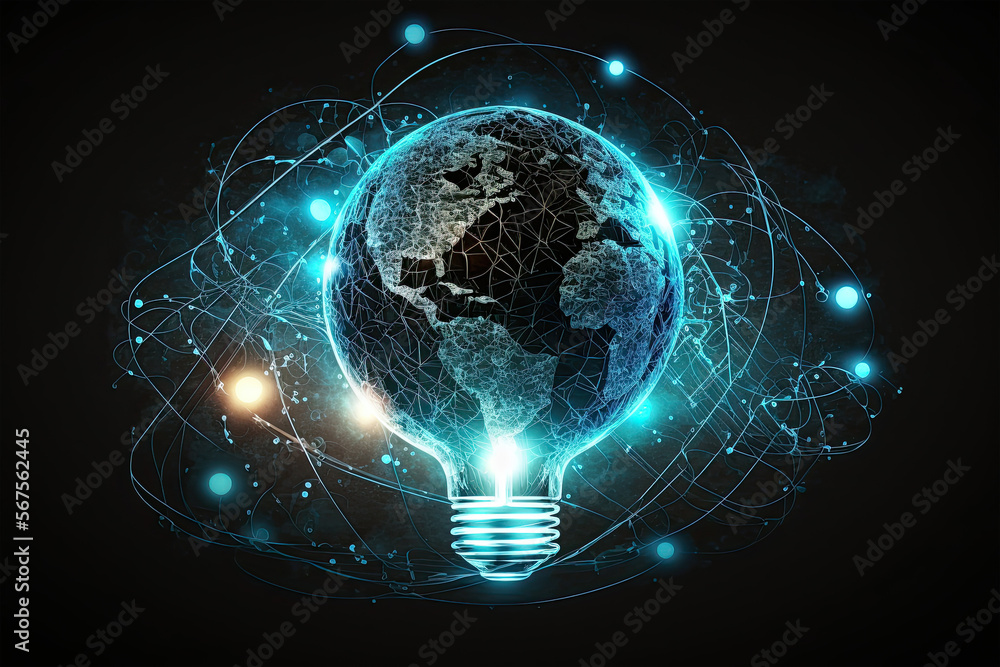 Light bulb Global Internet connection. Business global internet ...