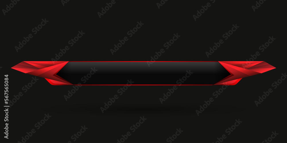 Abstract red border lower third game gui title banner bar template ...
